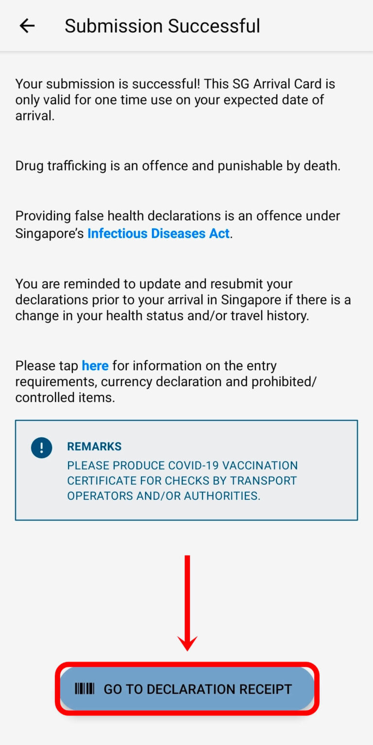 Singapore Arrival Card Online Application And Health Declaration ...